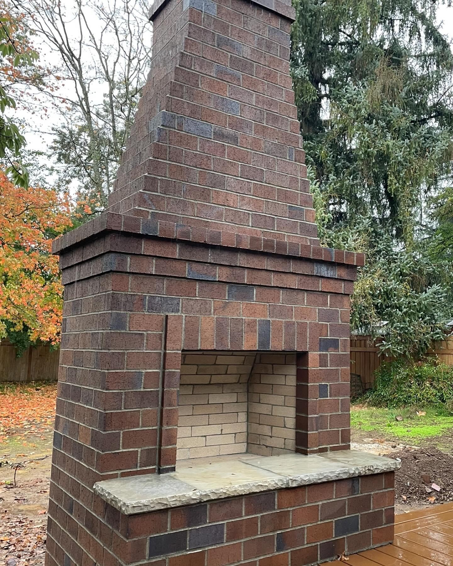 Outdoor Brick Masonry Fireplace